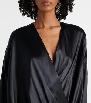 Dries Van Noten Silk-blend Satin Blouse - Black