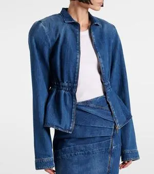 NENSI DOJAKA Gathered Denim Jacket