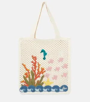 ALEMAIS Alémais Splash Appliqué Crochet Tote