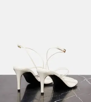 Khaite Loop 75 Embellished Leather Sandals - White