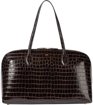 TOTEME Croc-effect Leather Tote Bag - Brown