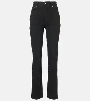 TOTEME High-rise Slim Jeans In Rinsed - Black