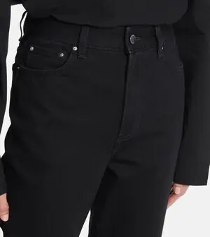 TOTEME High-rise Slim Jeans In Rinsed - Black