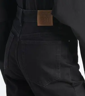 TOTEME High-rise Slim Jeans In Rinsed - Black