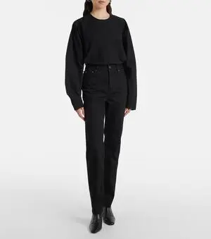TOTEME High-rise Slim Jeans In Rinsed - Black