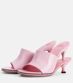 Jacquemus Doubles Leather Mules - Pink