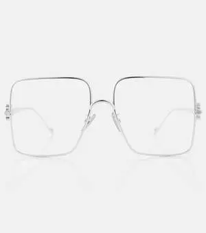 Loewe Anagram Square Frame Glasses - Silver