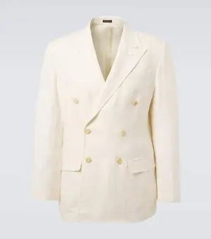 Rubinacci Double-breasted Linen Blazer