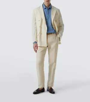 Rubinacci Double-breasted Linen Blazer