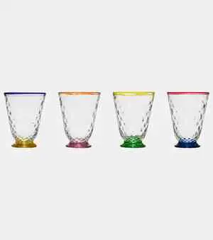 La DoubleJ Quilted Set Of 4 Glasses - Multicoloured