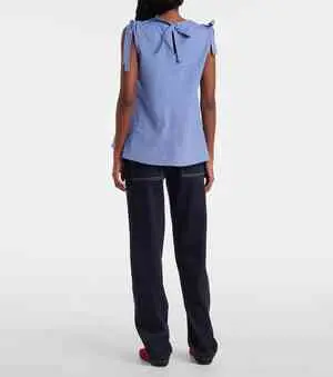 Max Mara Cotton Canvas Tie Top