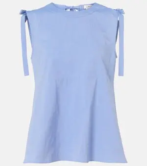 Max Mara Cotton Canvas Tie Top - Blue