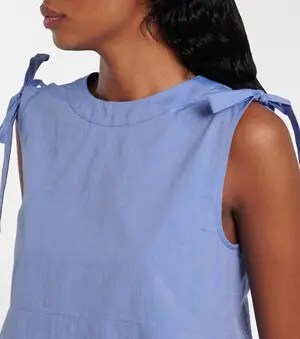 Max Mara Cotton Canvas Tie Top - Blue