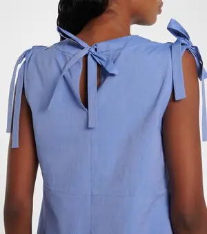 Max Mara Cotton Canvas Tie Top - Blue