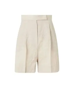 Max Mara Abisso Virgin Wool Canvas Shorts - Beige