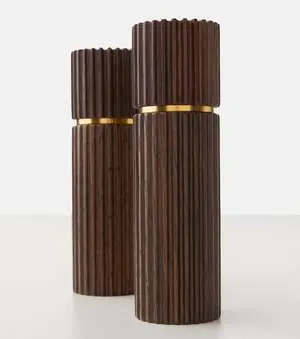 L'Objet Ionic Oak Salt And Pepper Grinders - Brown