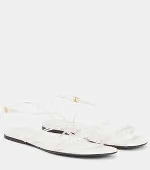 Khaite Loop Leather Sandals - White