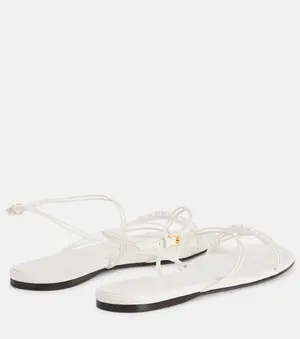 Khaite Loop Leather Sandals - White