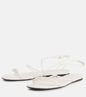 Khaite Loop Leather Sandals - White