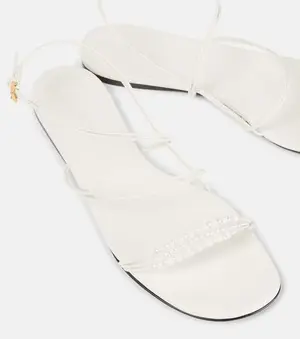 Khaite Loop Leather Sandals - White