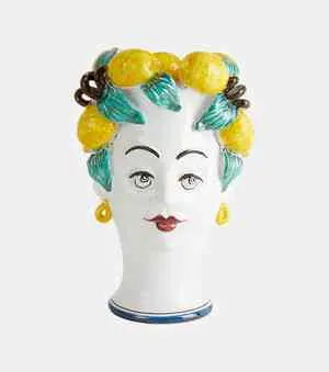 LES-OTTOMANS Sicily Ceramic Vase - Multicoloured