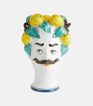 LES-OTTOMANS Lemon Ceramic Vase - Multicoloured