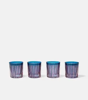 L'Objet Prism Set Of 4 Glasses - Blue