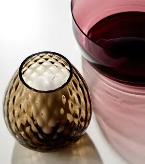 NASONMORETTI Macram� Large Candle Holder - Brown