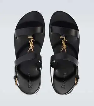 Saint Laurent Cassandre Leather Sandals