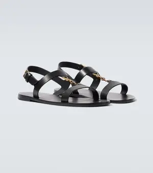 Saint Laurent Cassandre Leather Sandals