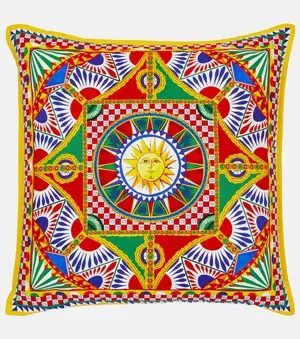 Dolce & Gabbana Medium Printed Canvas Cushion - Multicoloured