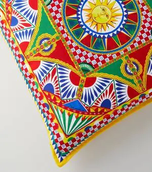 Dolce & Gabbana Medium Printed Canvas Cushion - Multicoloured