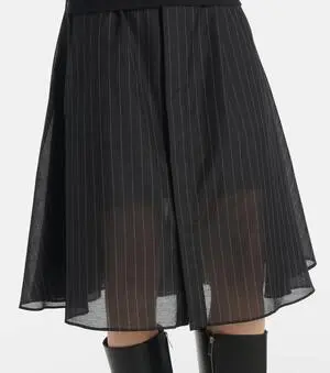 Sacai Cotton Jersey And Organza Mini Dress