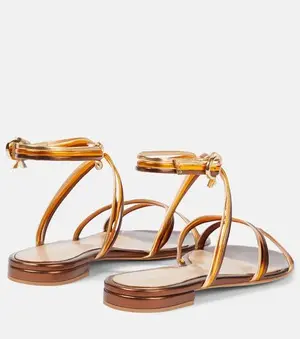 GIANVITO ROSSI Calissa Metallic Leather Sandals