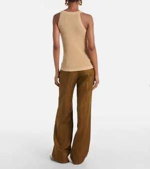 Max Mara Lolly Linen And Silk-blend Top