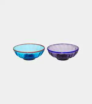 La DoubleJ Luxury Set Of 2 Glass Nut Bowls - Multicoloured