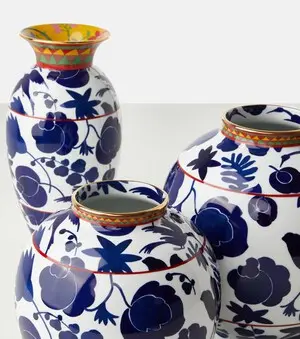 La DoubleJ Wildbird Blu Porcelain Vase - Blue