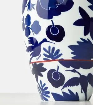 La DoubleJ Wildbird Blu Porcelain Vase - Blue