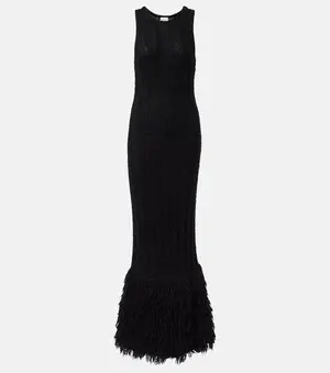Khaite Fiore Silk And Cashmere Maxi Dress - Black