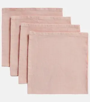 ONCE MILANO Set Of 4 Linen Napkins - Pink