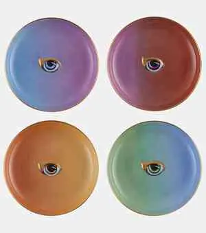 L'Objet Lito Set Of 4 Plates - Multicoloured