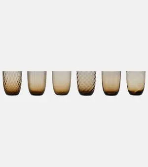 NASONMORETTI Idra Set Of 6 Glasses - Brown