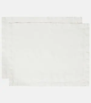 ONCE MILANO Set Of 2 Linen Placemats - White
