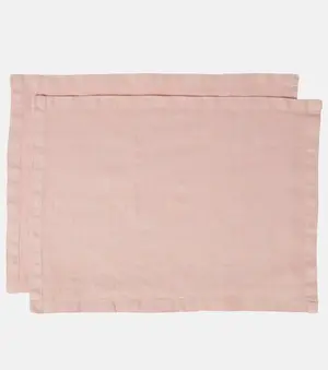 ONCE MILANO Set Of 2 Linen Placemats - Pink