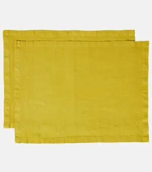 ONCE MILANO Set Of 2 Linen Placemats - Yellow