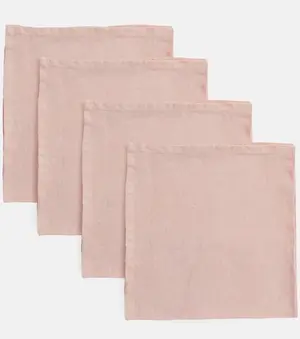 ONCE MILANO Set Of 4 Linen Napkins - Pink