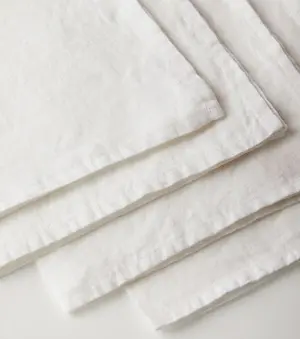 ONCE MILANO Set Of 4 Linen Napkins - White