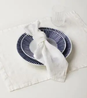 ONCE MILANO Set Of 4 Linen Napkins - White