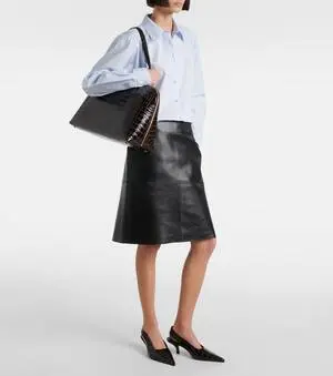 TOTEME Paneled Leather Midi Skirt