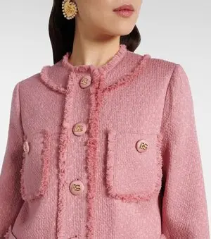 Dolce & Gabbana Rachel Wool-blend Tweed Jacket - Pink